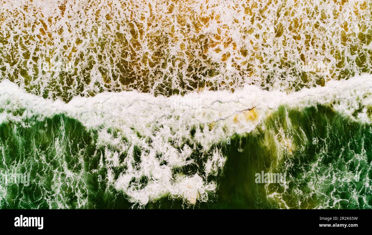 Sea surface aerial view,Bird eye view photo of waves and water surface ...