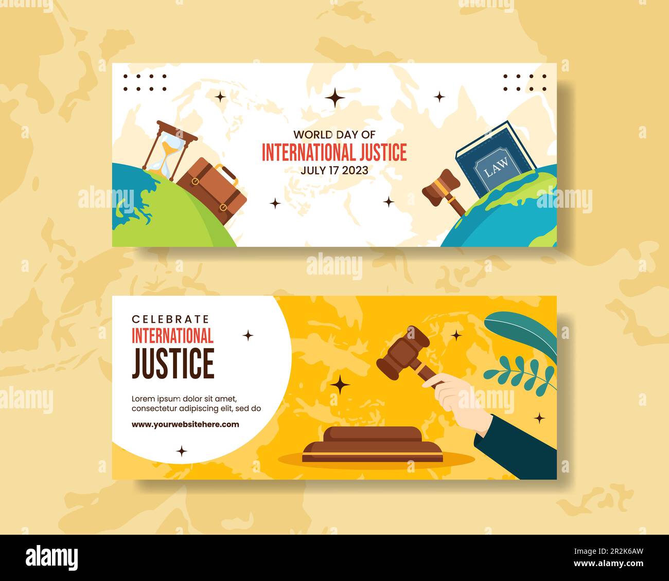 World Day for International Justice Horizontal Banner Illustration ...