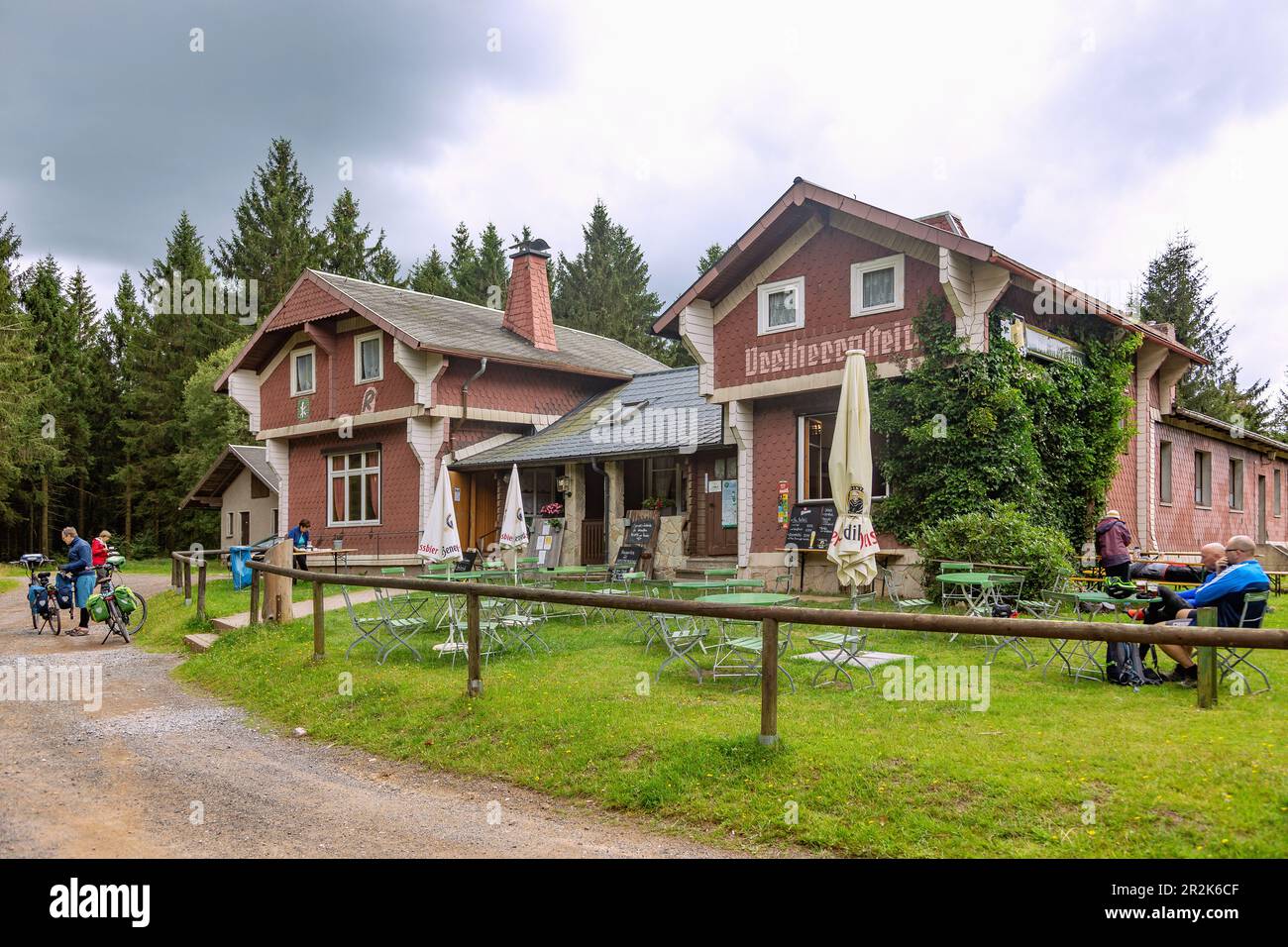 Rennsteig; Dreiherrenstein forest tavern Stock Photo - Alamy
