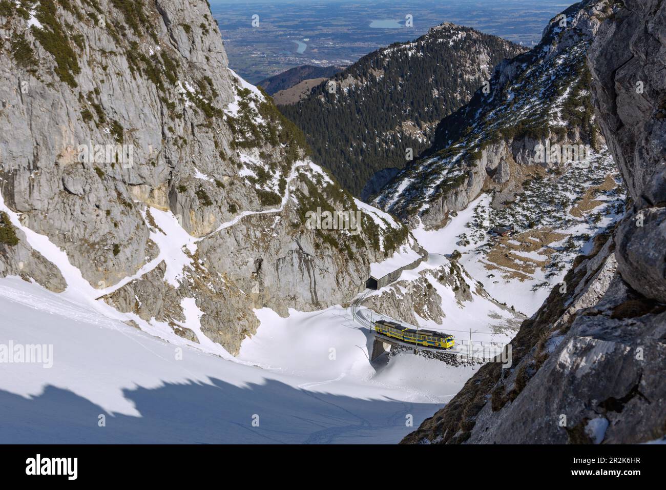 Wendelstein; Wendelsteinbahn, rack railway Stock Photo - Alamy