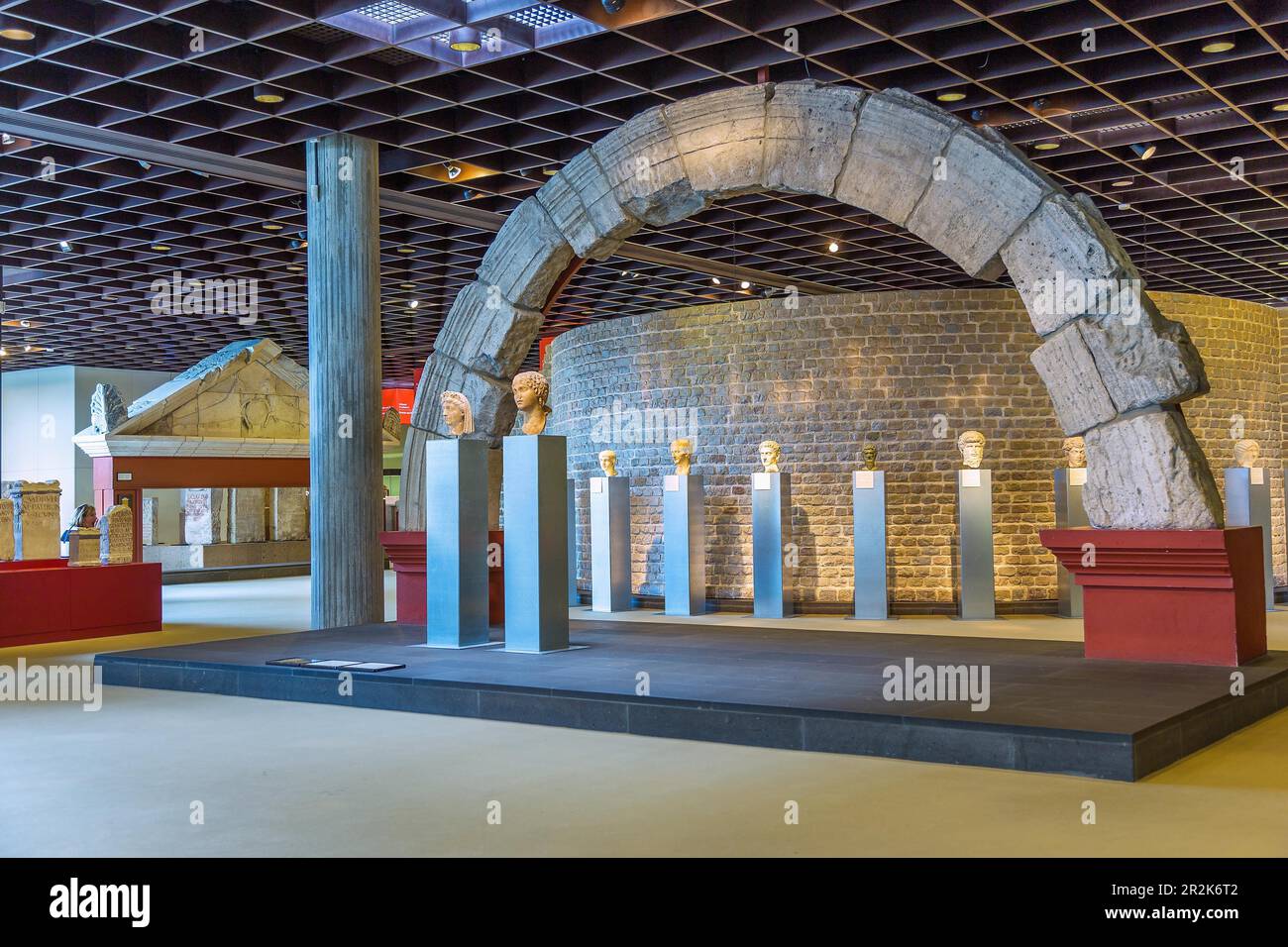 Cologne; Roman-Germanic Museum; Central arch of the Roman north gate ...