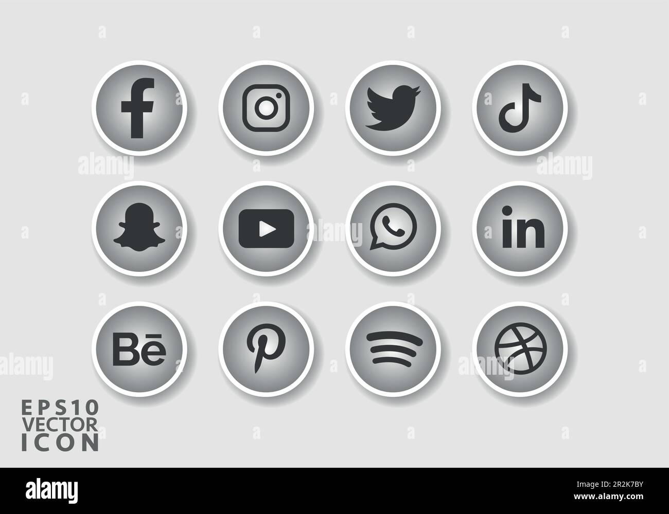 Set of popular social media icons Social media icons pack Social Media ...