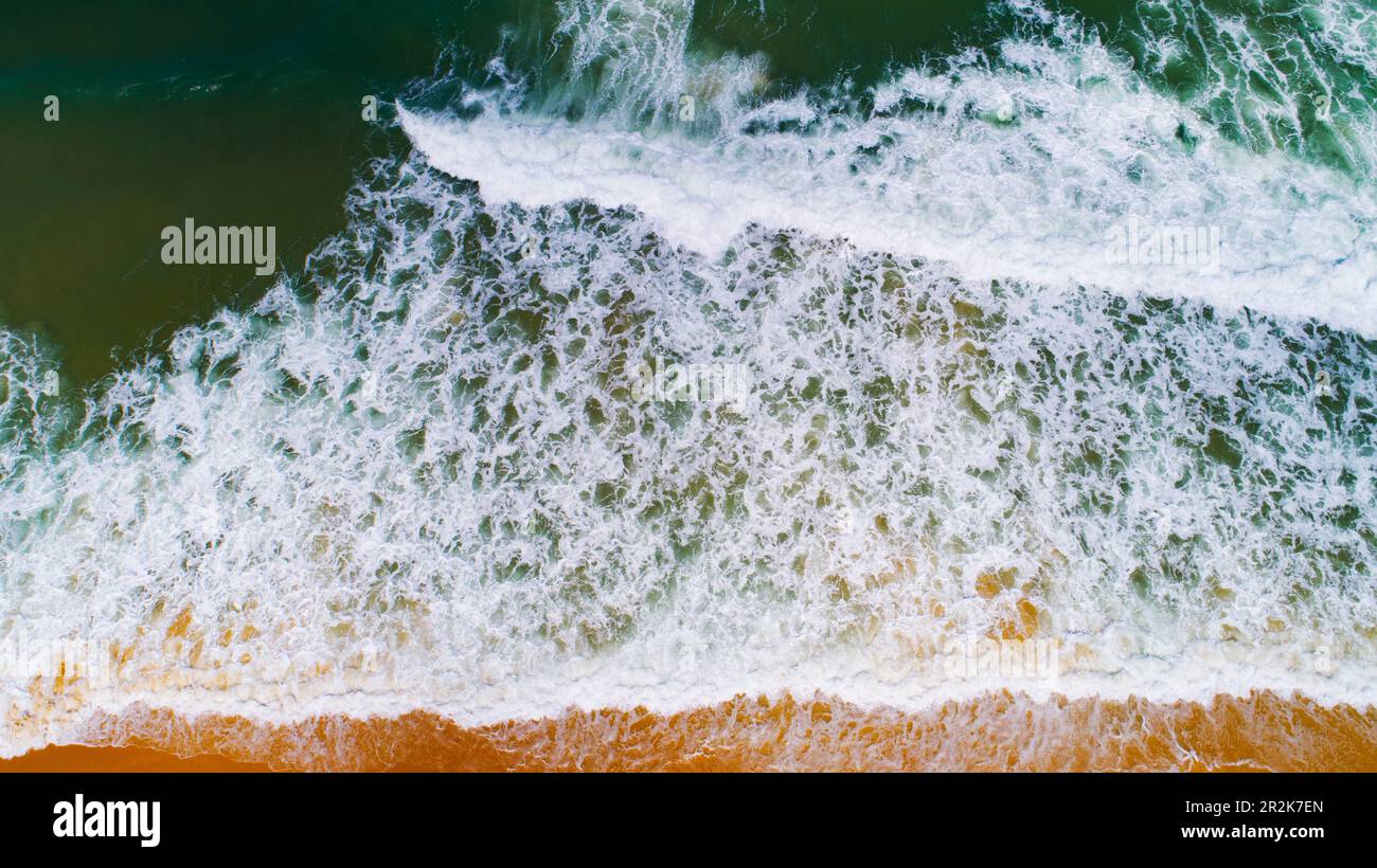 Sea surface aerial view,Bird eye view photo of waves and water surface ...