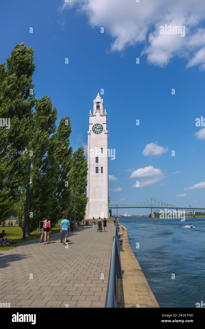 Montreal; Clock Tower Quay, Jacques Cartier Bridge Stock Photo - Alamy