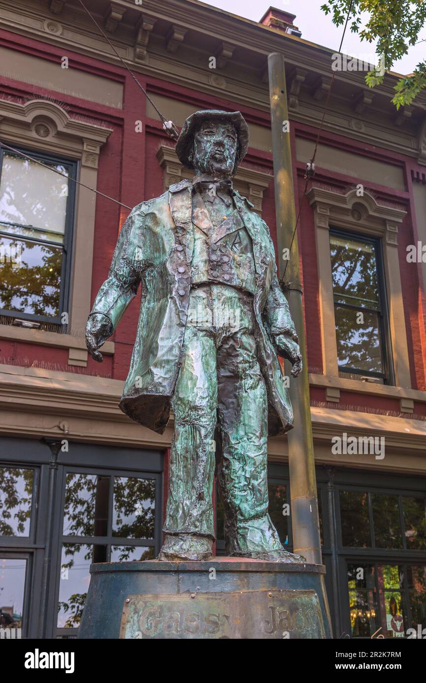 Vancouver, Gastown, Gassy Jack, bronze statue of city founder John ...