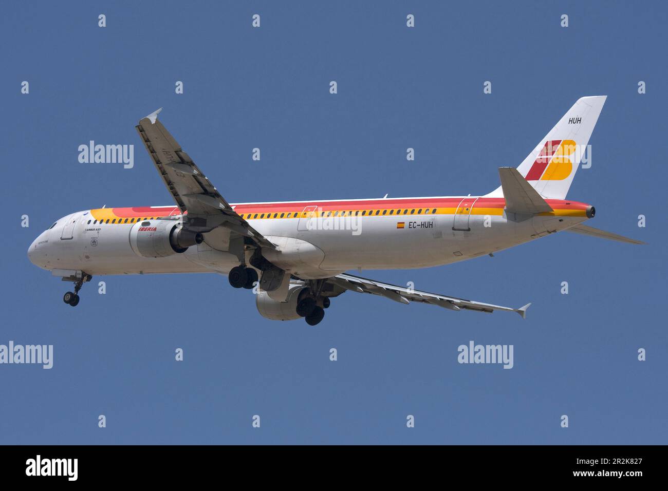 Iberia Airbus A321-211 (Reg.: EC-HUH) on take off runway 31 Stock Photo ...