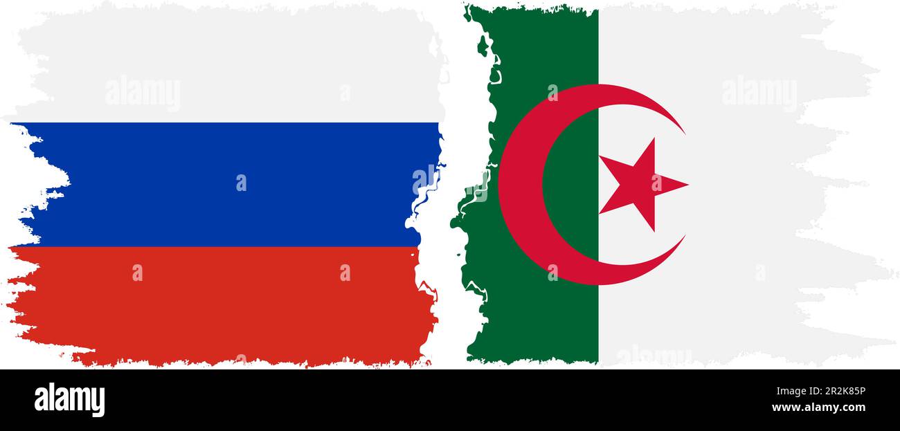 Algeria and Russia grunge flags connection, vector Stock Vector Image ...
