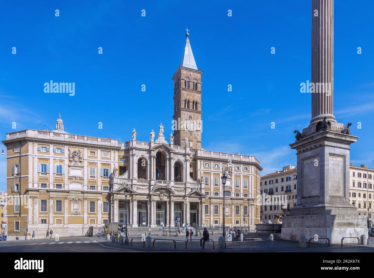 Rome, Santa Maria Maggiore, main facade on the Piazza Santa Maria ...