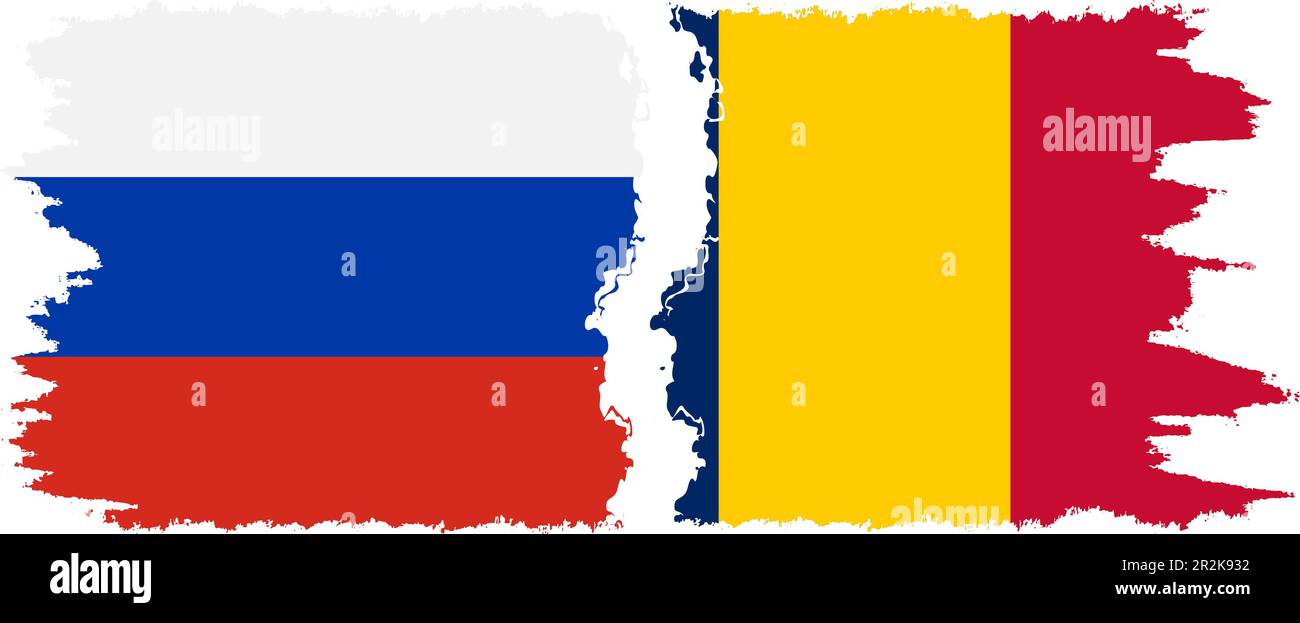 Chad and Russia grunge flags connection, vector Stock Vector Image ...