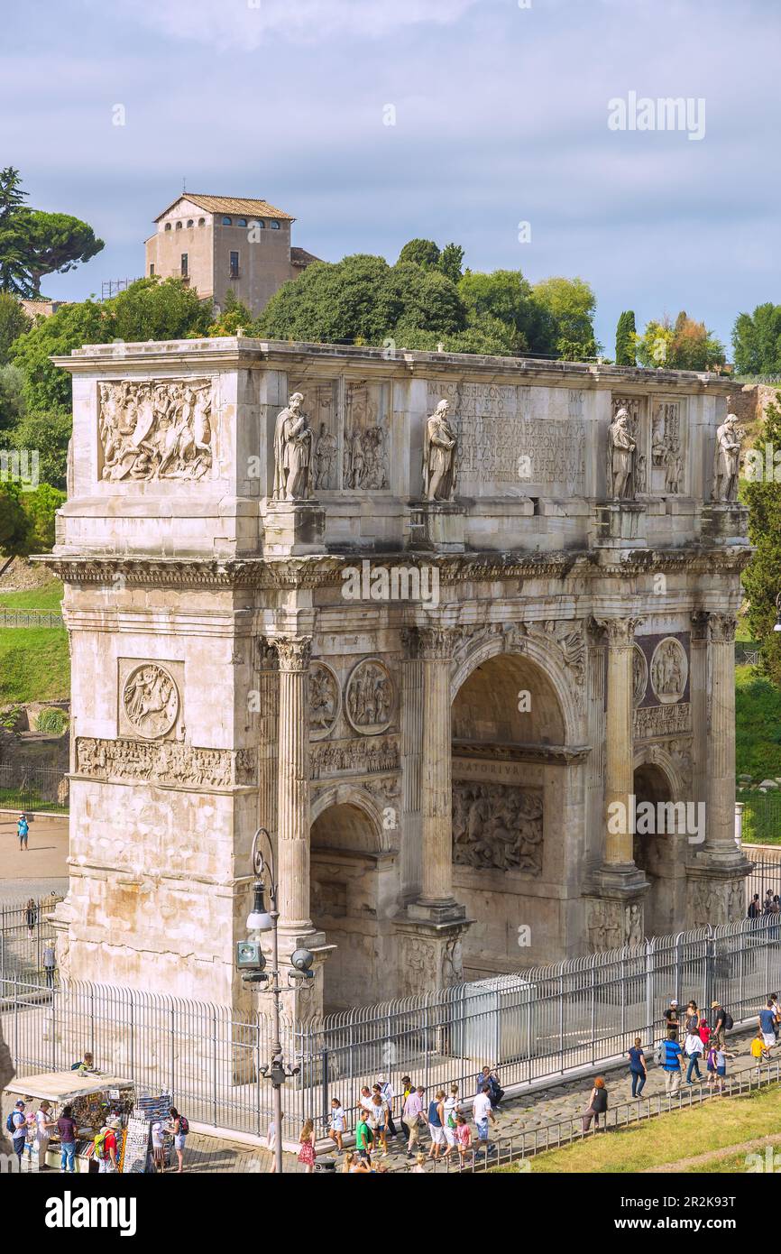 Rome, Arch of Constantine north side, view through the arcades of the ...