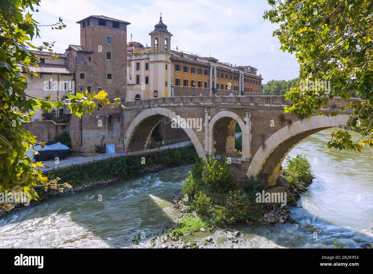 Rome, Ponte Fabricio, Bridge from the Field of Mars to the Tiber Island ...