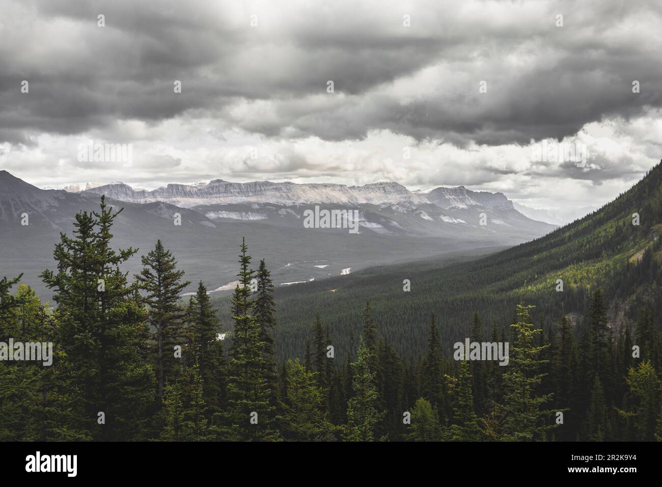 Wide view of the countryside around Banff, Alberta, Canada Stock Photo ...