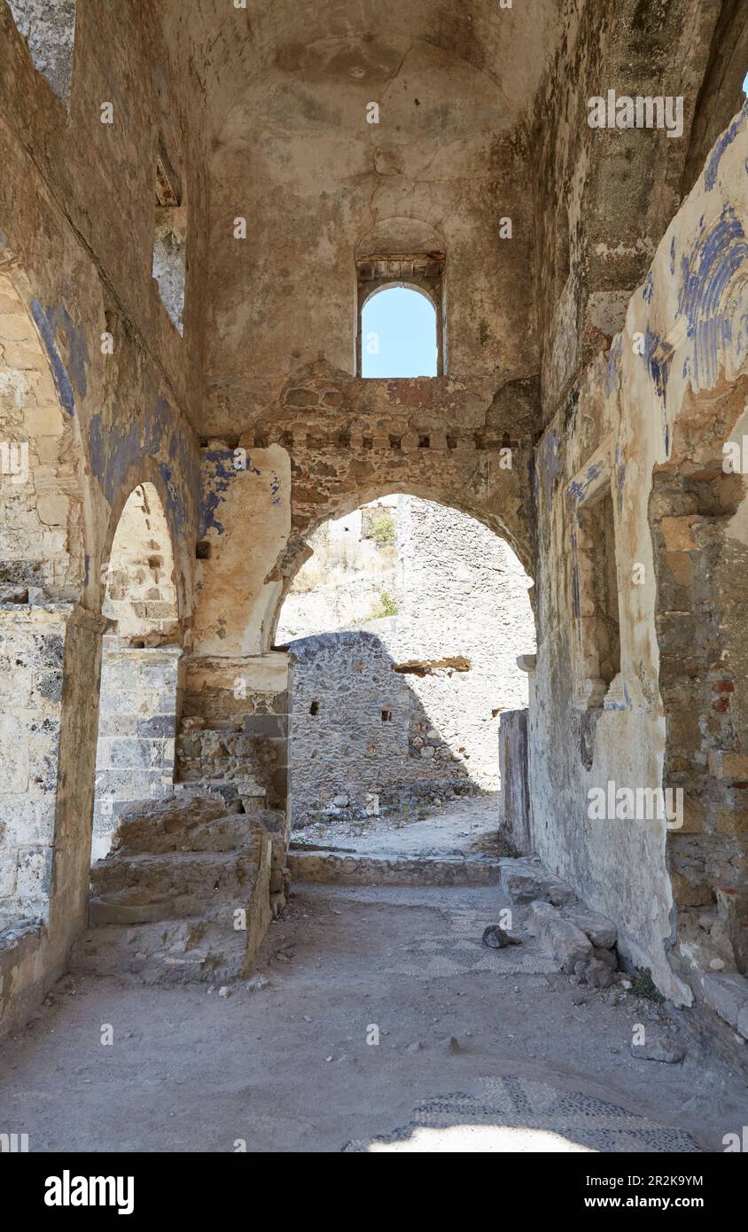 The ghost town of Kayakou outside of Fethiye, Turkey was once a ...