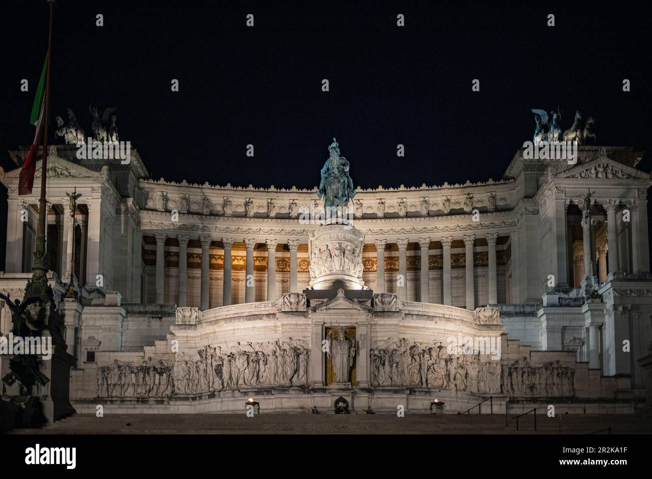 The Victor Emmanuel II National Monument at night Rome Italy Stock ...