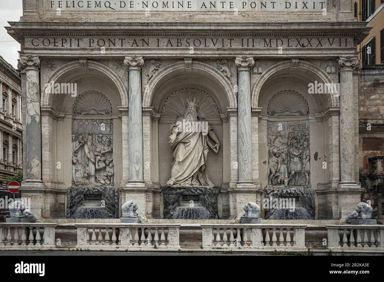 The Fontana dell'Acqua Felice, also called the Fountain of Moses Rome ...