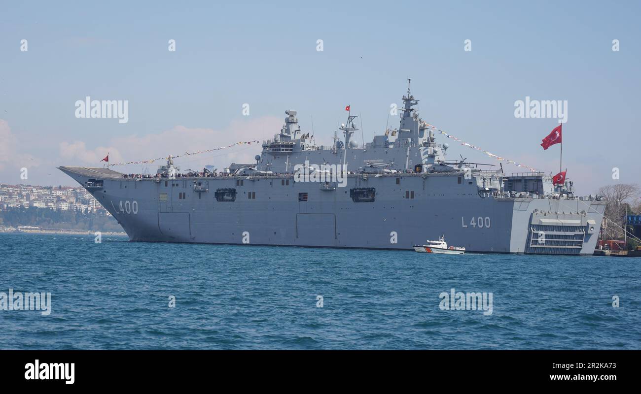 ISTANBUL, TURKIYE - APRIL 21, 2023: TCG Anadolu Ship in Sarayburnu Port ...