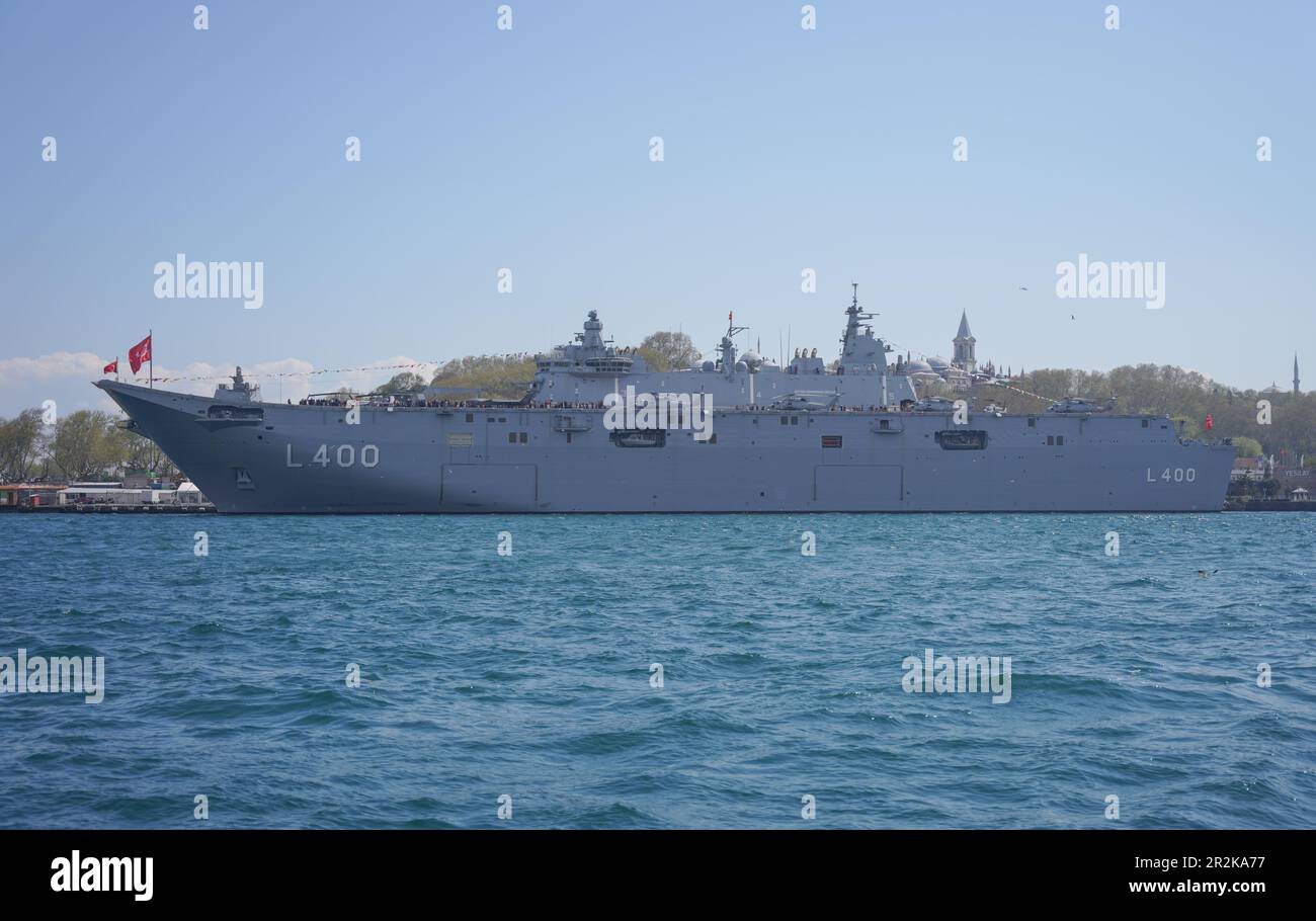 ISTANBUL, TURKIYE - APRIL 21, 2023: TCG Anadolu Ship in Sarayburnu Port ...