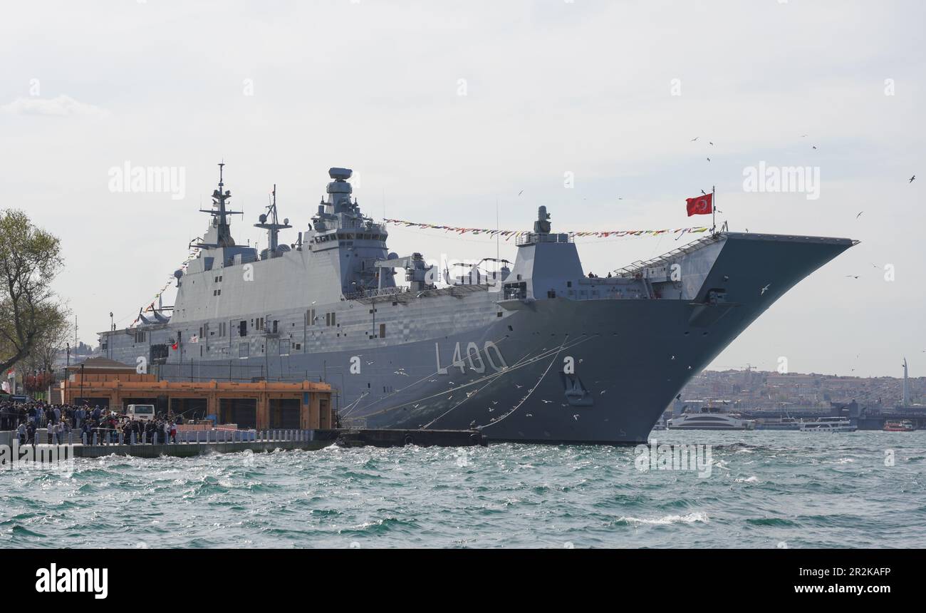 ISTANBUL, TURKIYE - APRIL 22, 2023: TCG Anadolu Ship in Sarayburnu Port ...