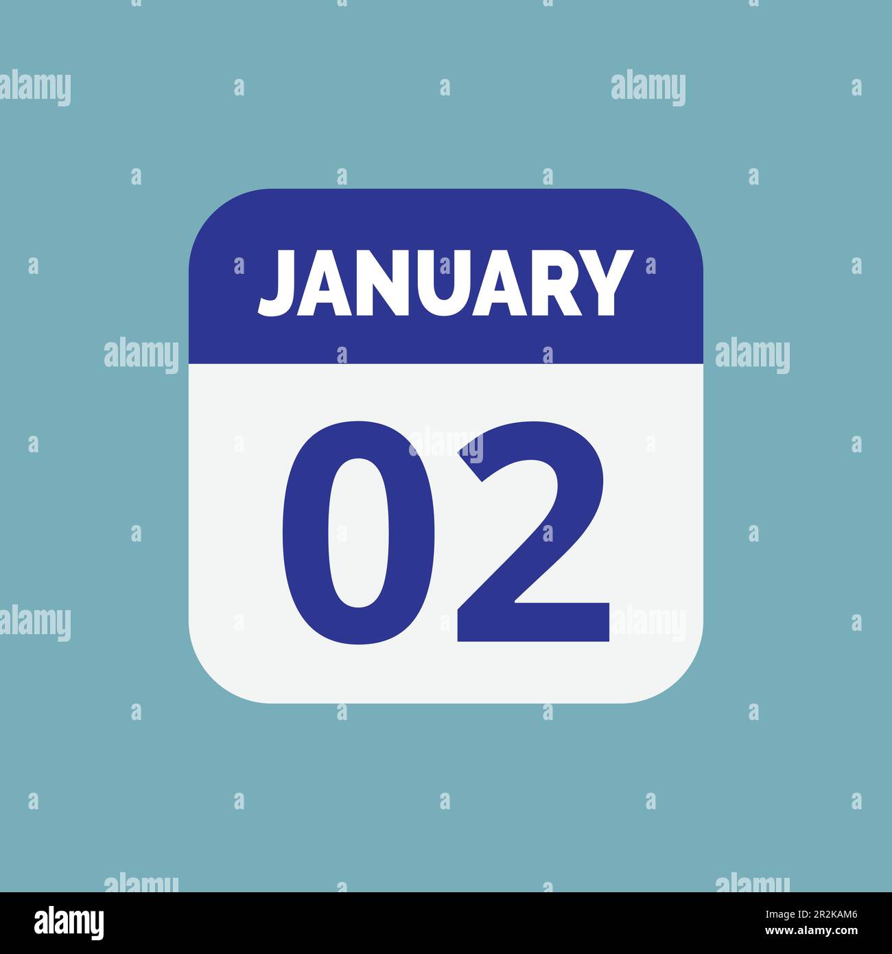 Flat 2 January calendar Icon Stock Vector Stock Vector Image & Art - Alamy