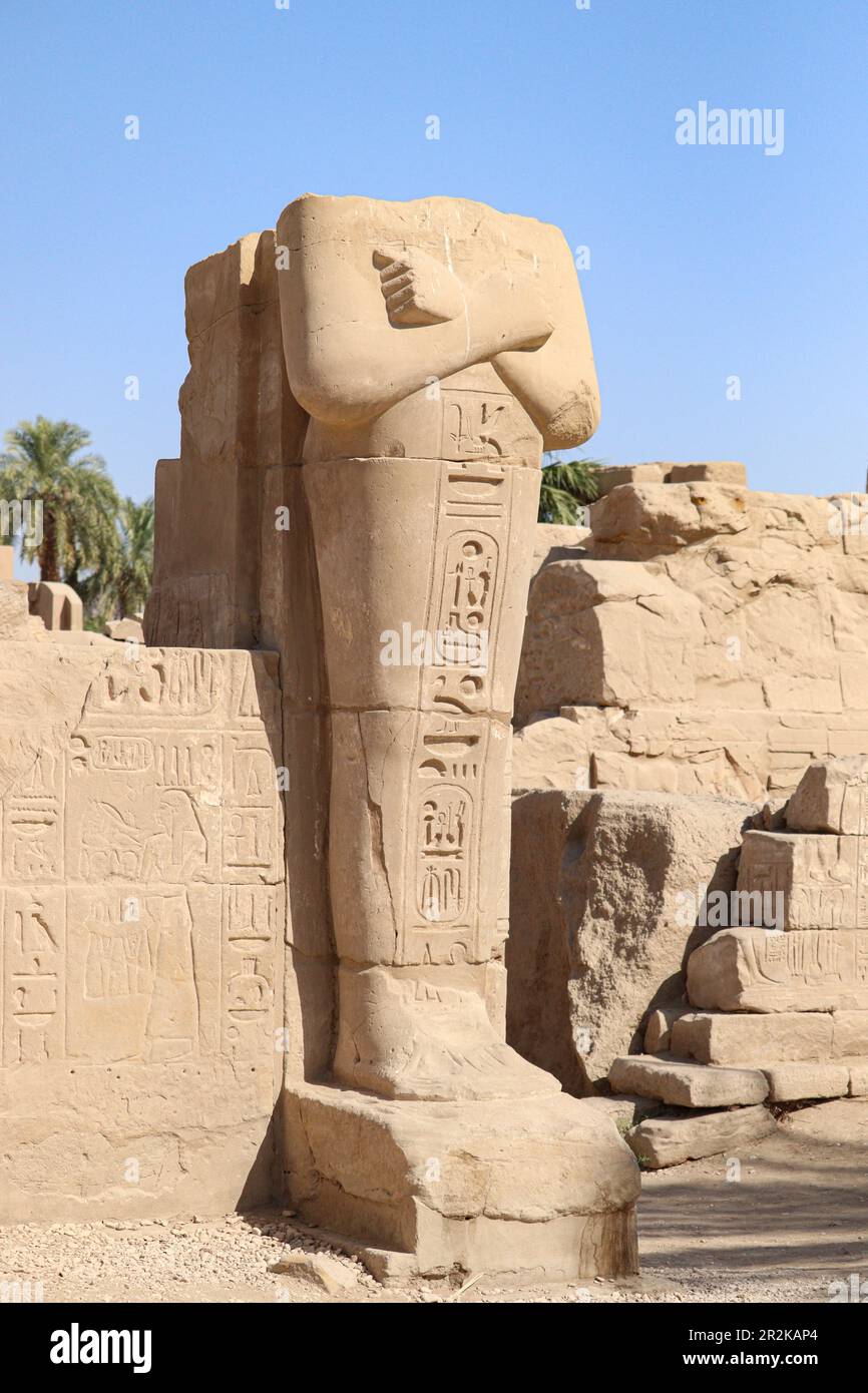 Pharaonic statues at Karnak temple in Luxor, Egypt Stock Photo - Alamy