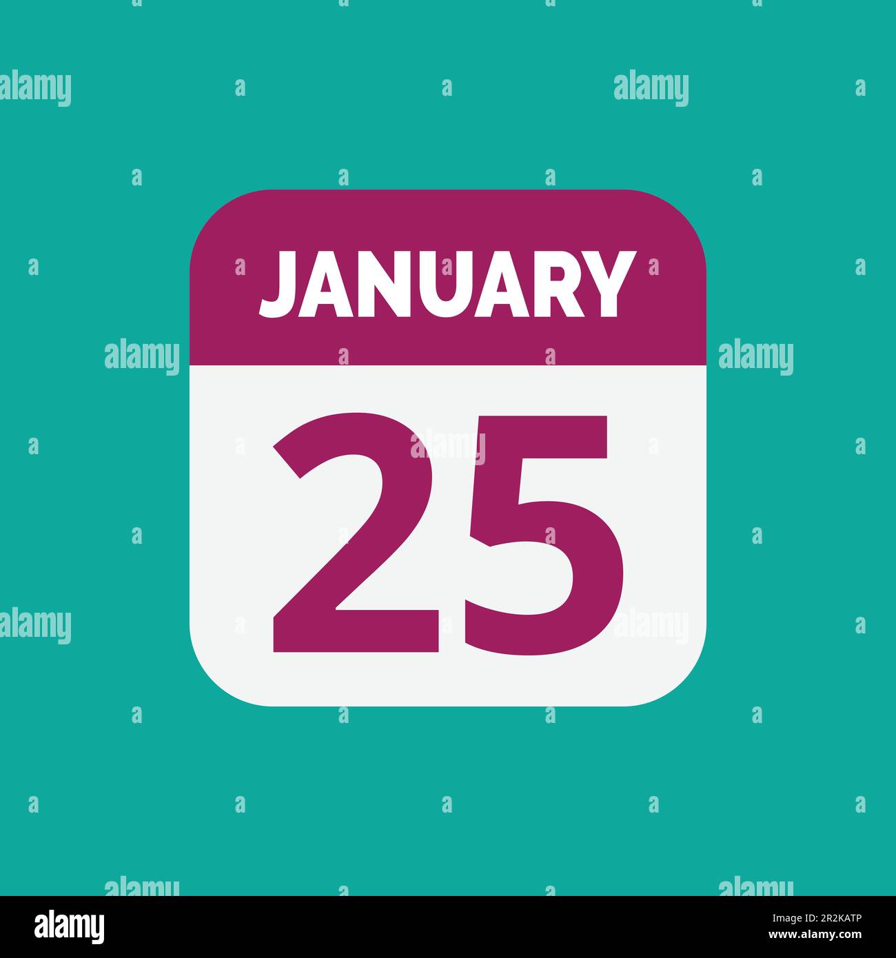 Flat 25 January calendar Icon Stock Vector Stock Vector Image & Art - Alamy