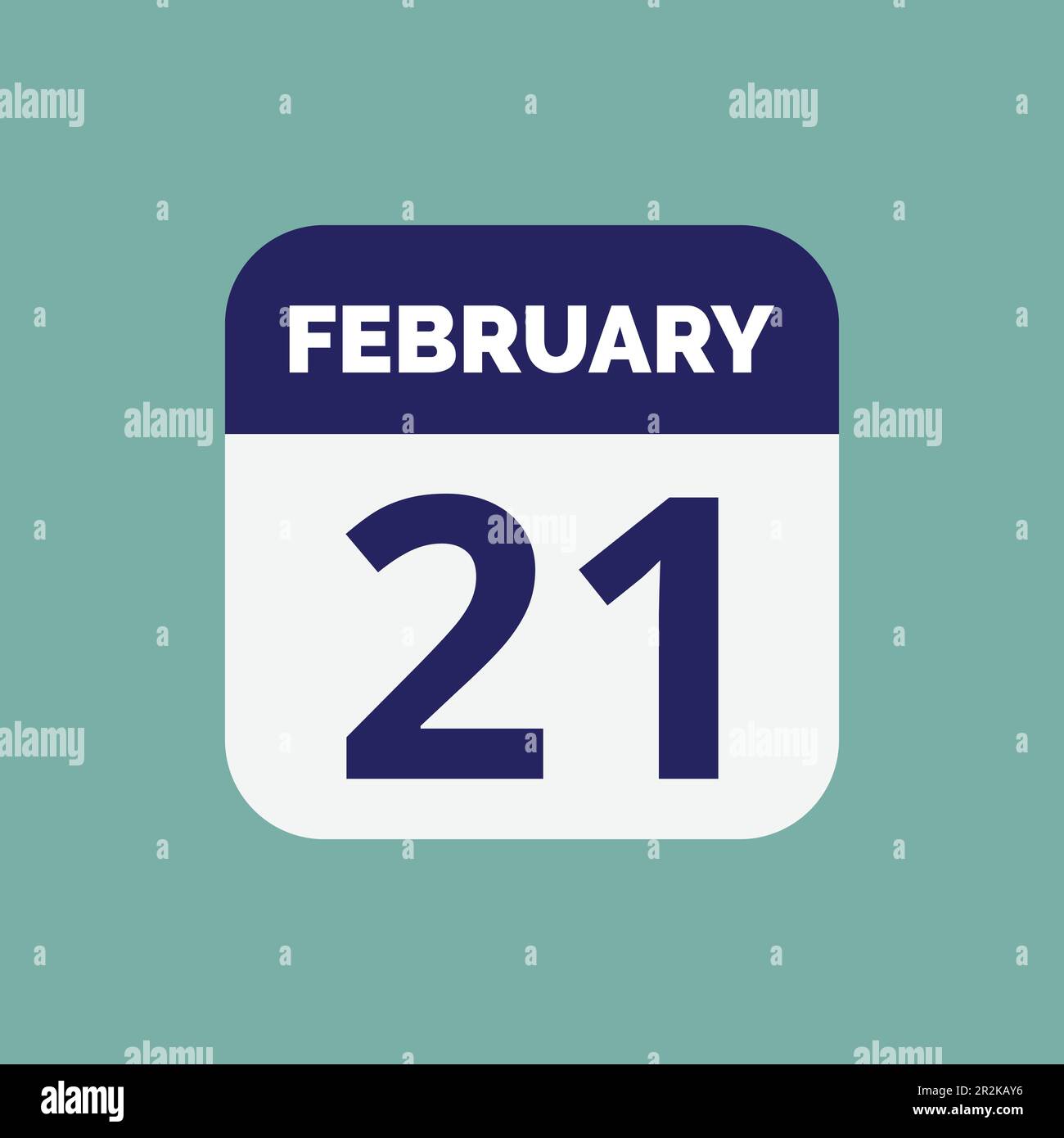 Flat 21 February Calendar Icon Stock Vector Stock Vector Image & Art ...