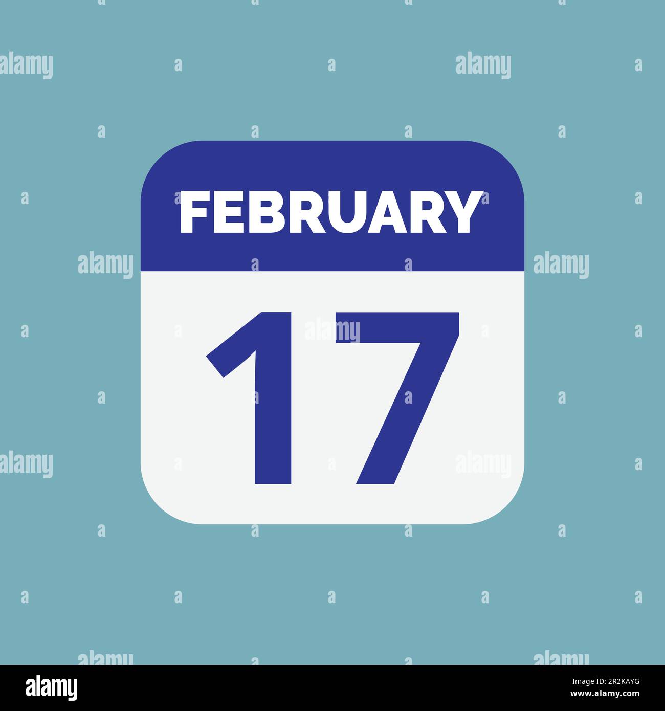 Flat 17 February Calendar Icon Stock Vector Stock Vector Image & Art ...