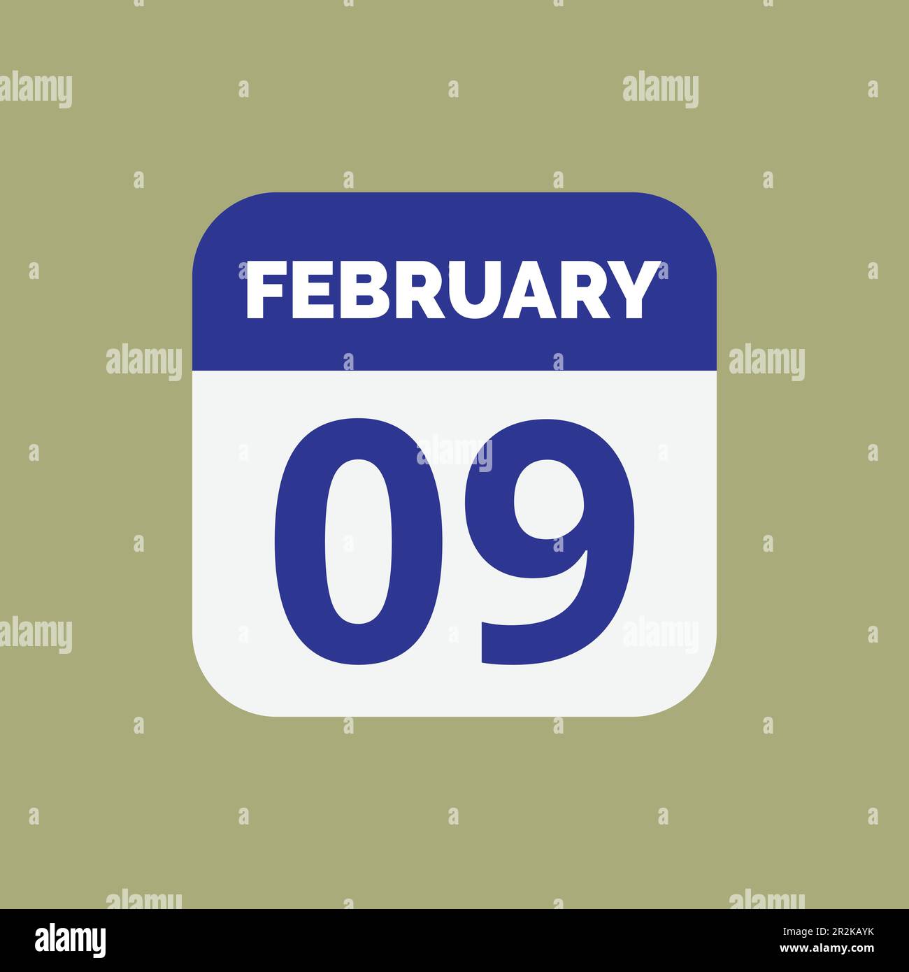 Flat 9 February Calendar Icon Stock Vector Stock Vector Image & Art - Alamy