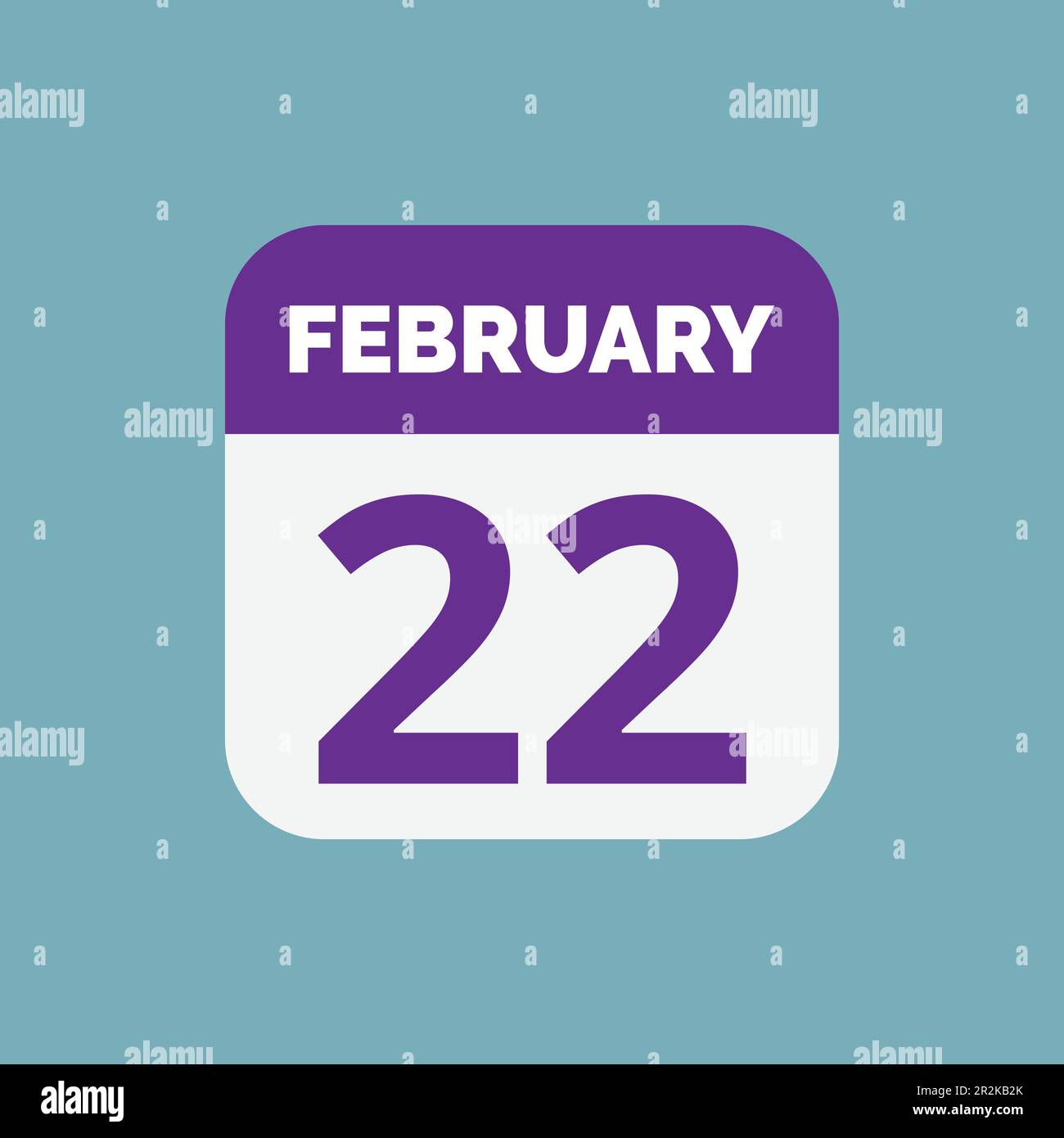 Flat 22 February Calendar Icon Stock Vector Stock Vector Image & Art ...