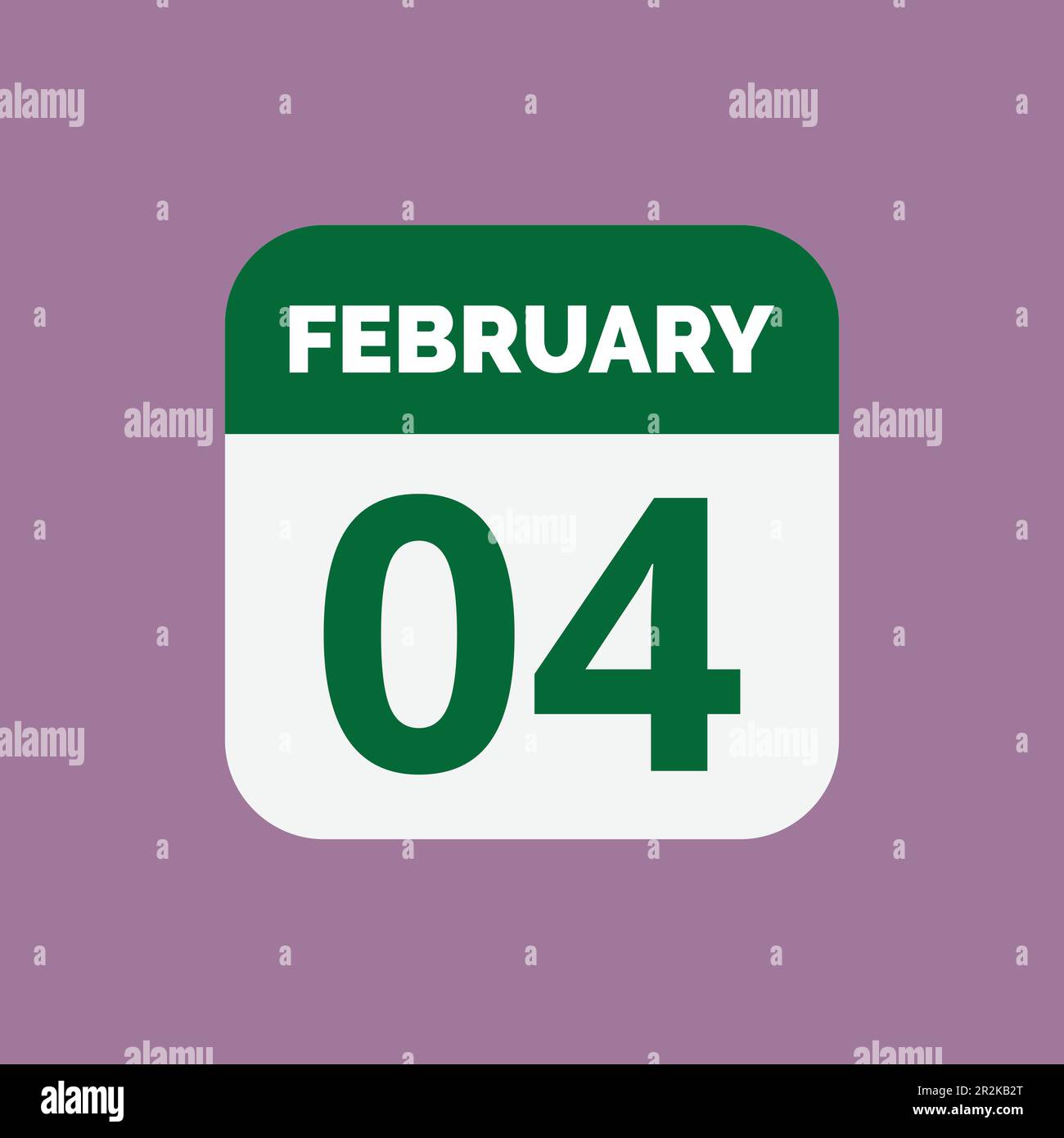 Flat 4 February calendar Icon Stock Vector Stock Vector Image & Art - Alamy
