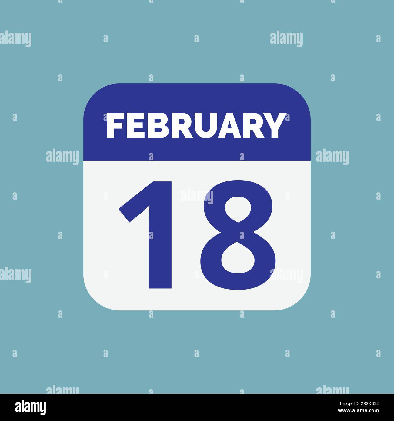 Flat 18 February Calendar Icon Stock Vector Stock Vector Image & Art ...