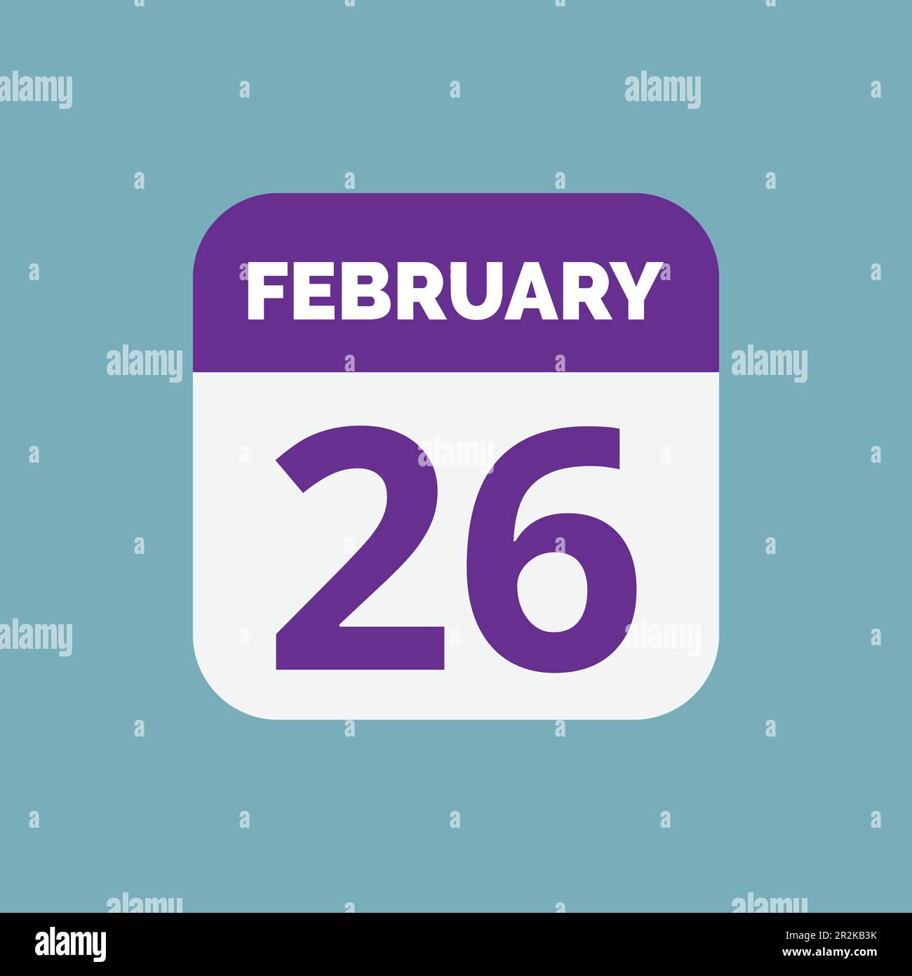 Flat 26 February Calendar Icon Stock Vector Stock Vector Image & Art ...