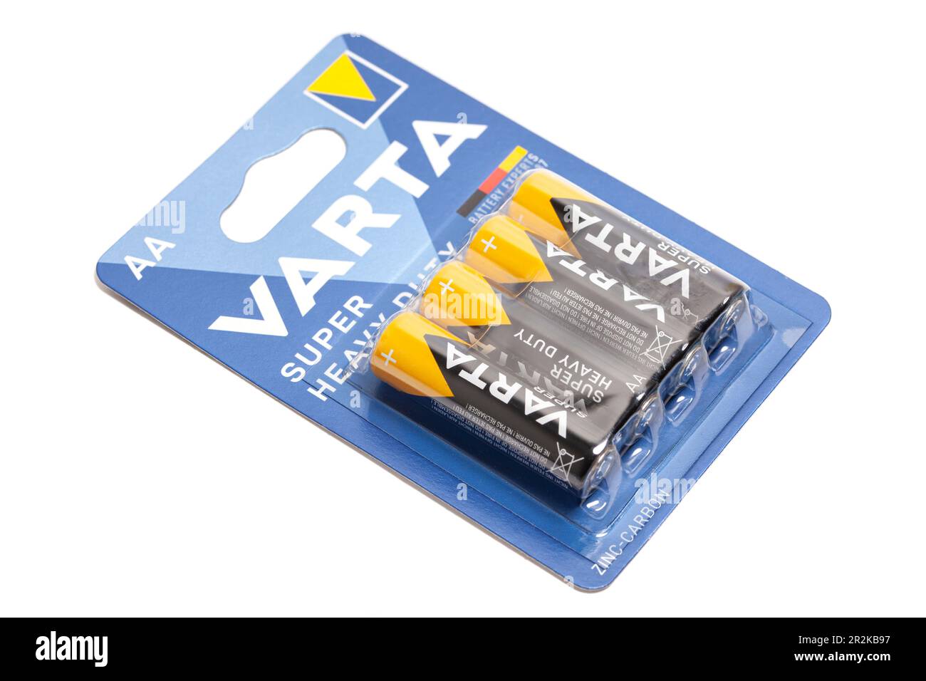 Moscow, Russia, May 18, 2023: Varta batteries.Varta Super Heavy Duty ...