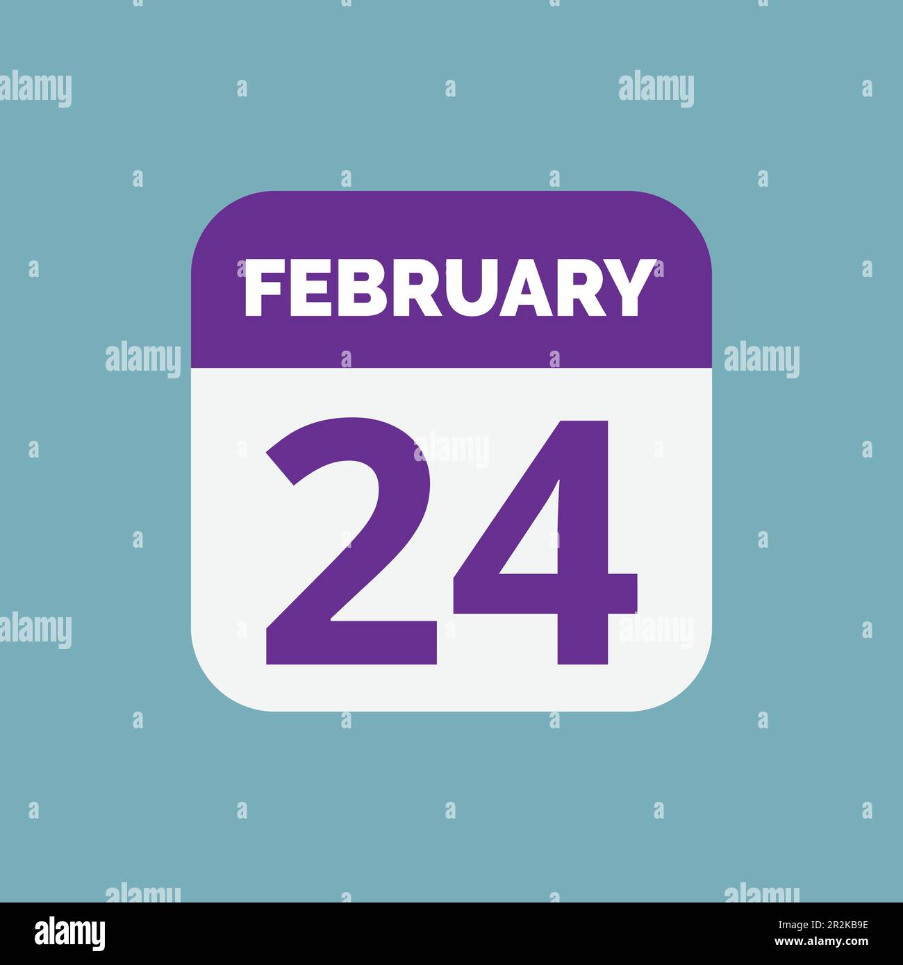 Flat 24 February Calendar Icon Stock Vector Stock Vector Image & Art ...