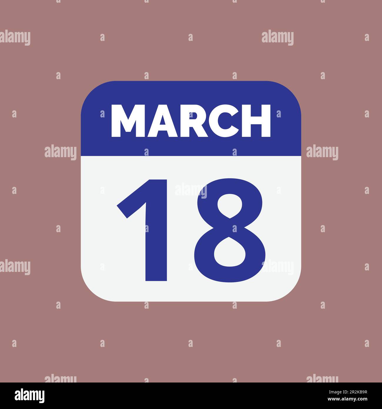 Flat March 18 Calendar Date Icon Stock Vector Stock Vector Image & Art ...