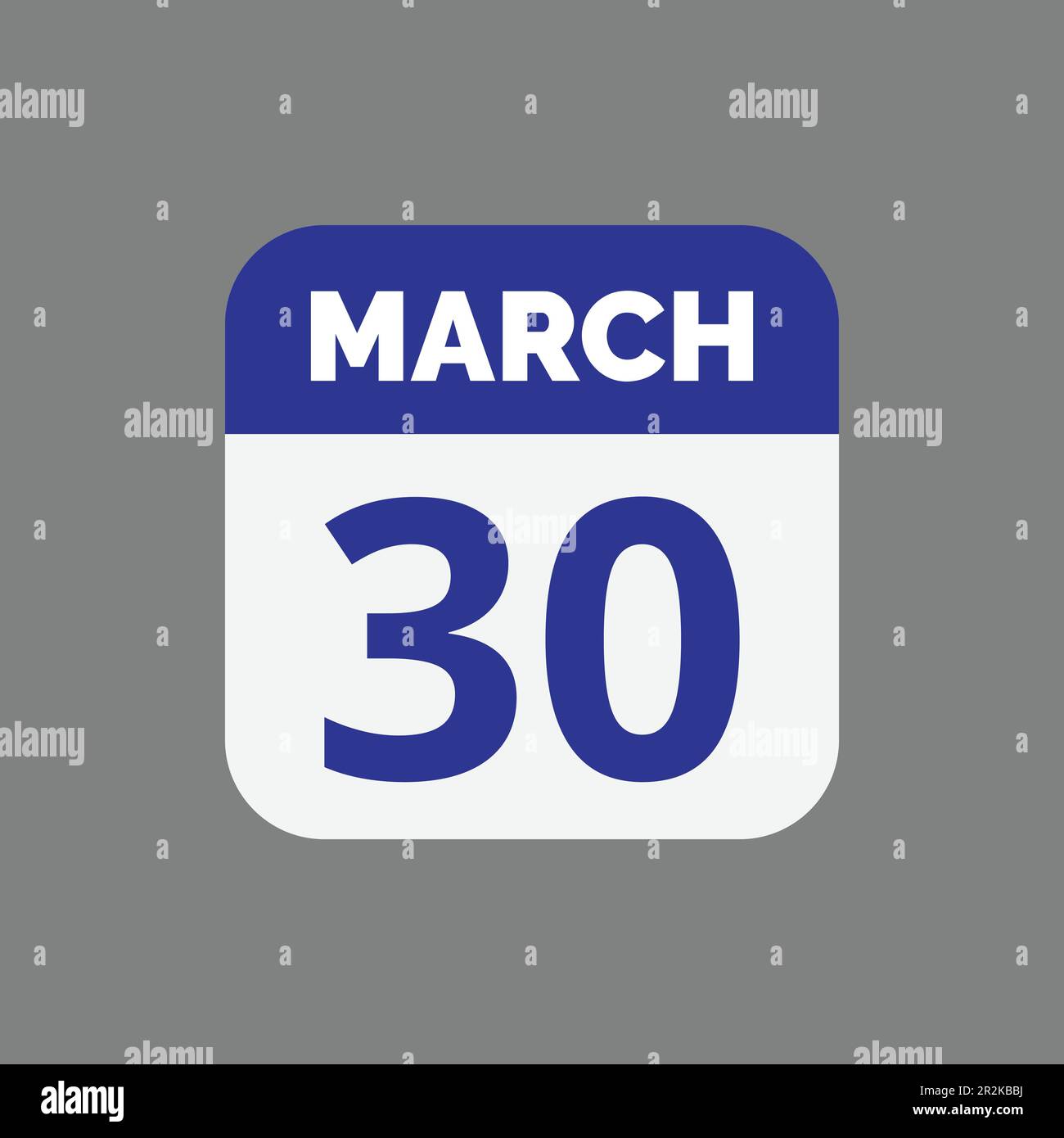 Flat March 30 Calendar Date Icon Stock Vector Stock Vector Image & Art ...