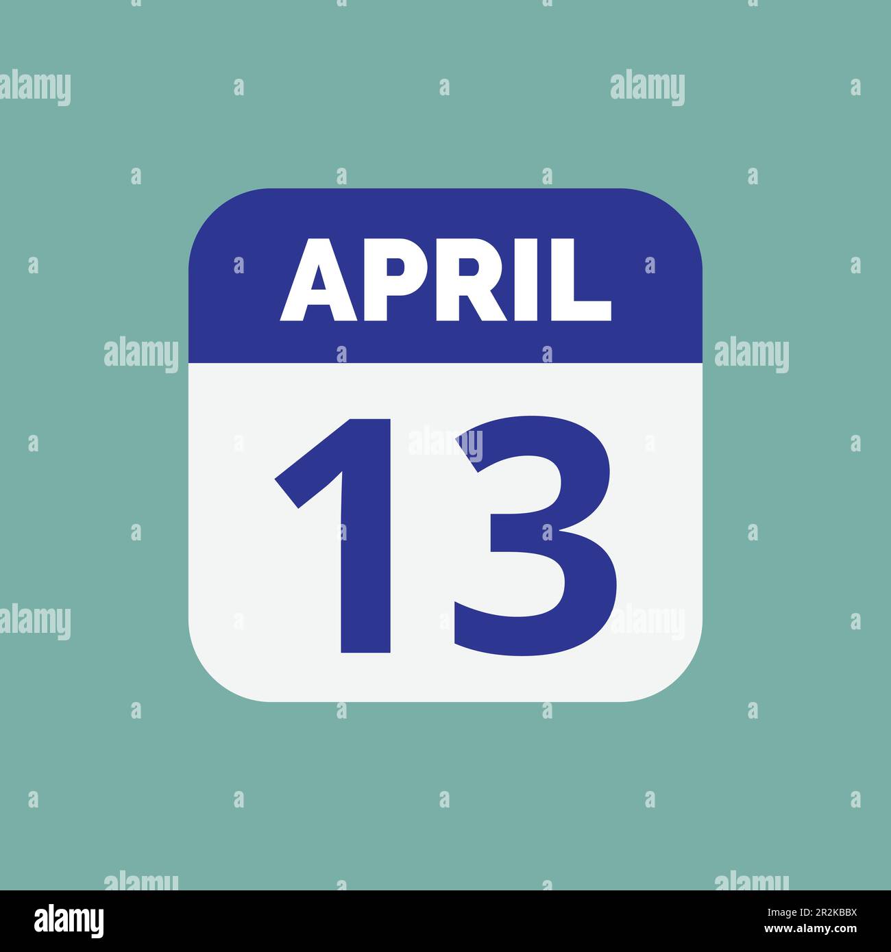 Flat April 13 Calendar Date Icon Stock Vector Stock Vector Image & Art ...