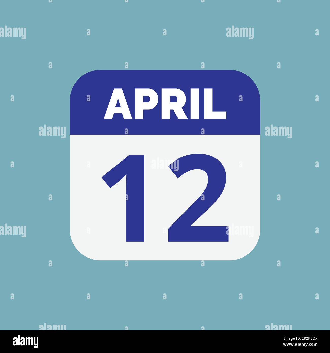 Flat April 12 Calendar Date Icon Stock Vector Stock Vector Image & Art ...