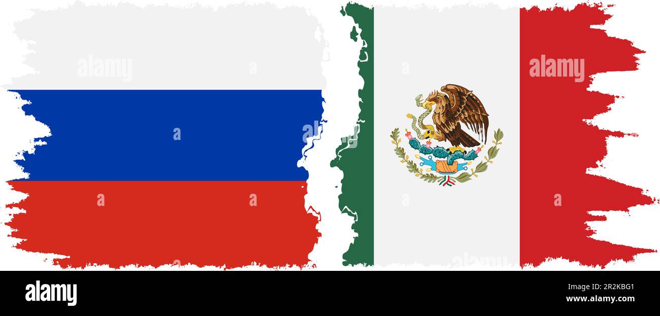 Mexico and Russia grunge flags connection, vector Stock Vector Image ...