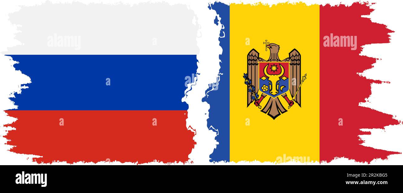 Moldova and Russia grunge flags connection, vector Stock Vector Image ...