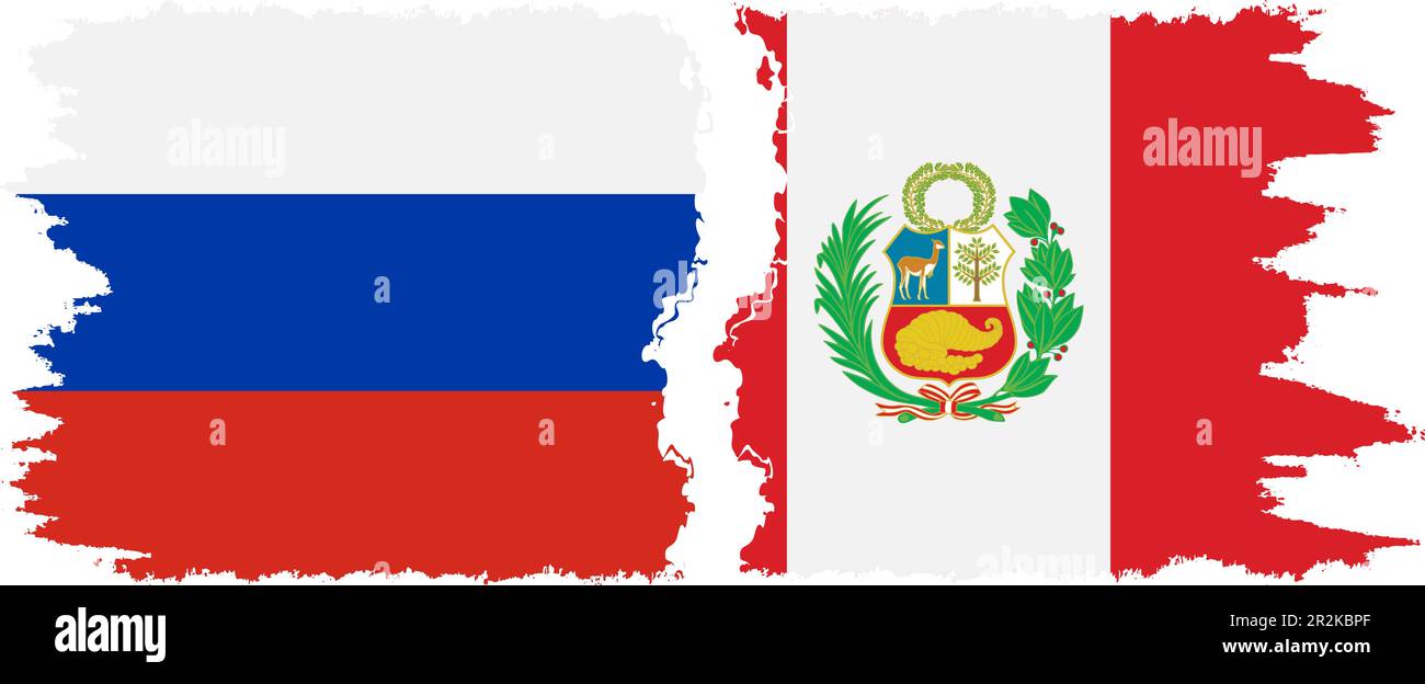Peru and Russia grunge flags connection, vector Stock Vector Image ...