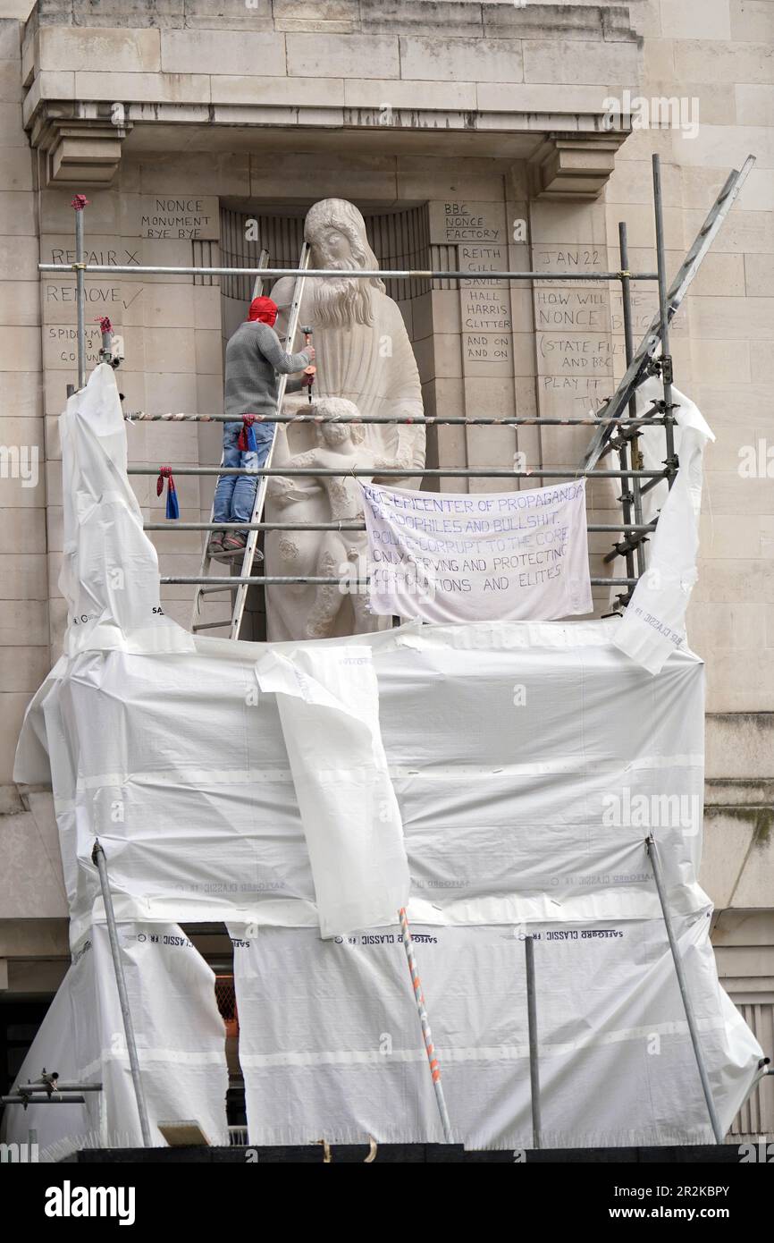 EDITORS NOTE: OFFENSIVE LANGUAGE A man wearing a Spiderman mask uses a ...