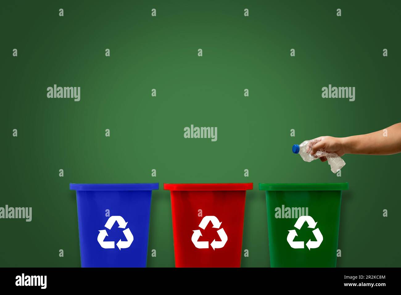 Bins for garbage Recycling plastic concept in outdoor on street earth ...