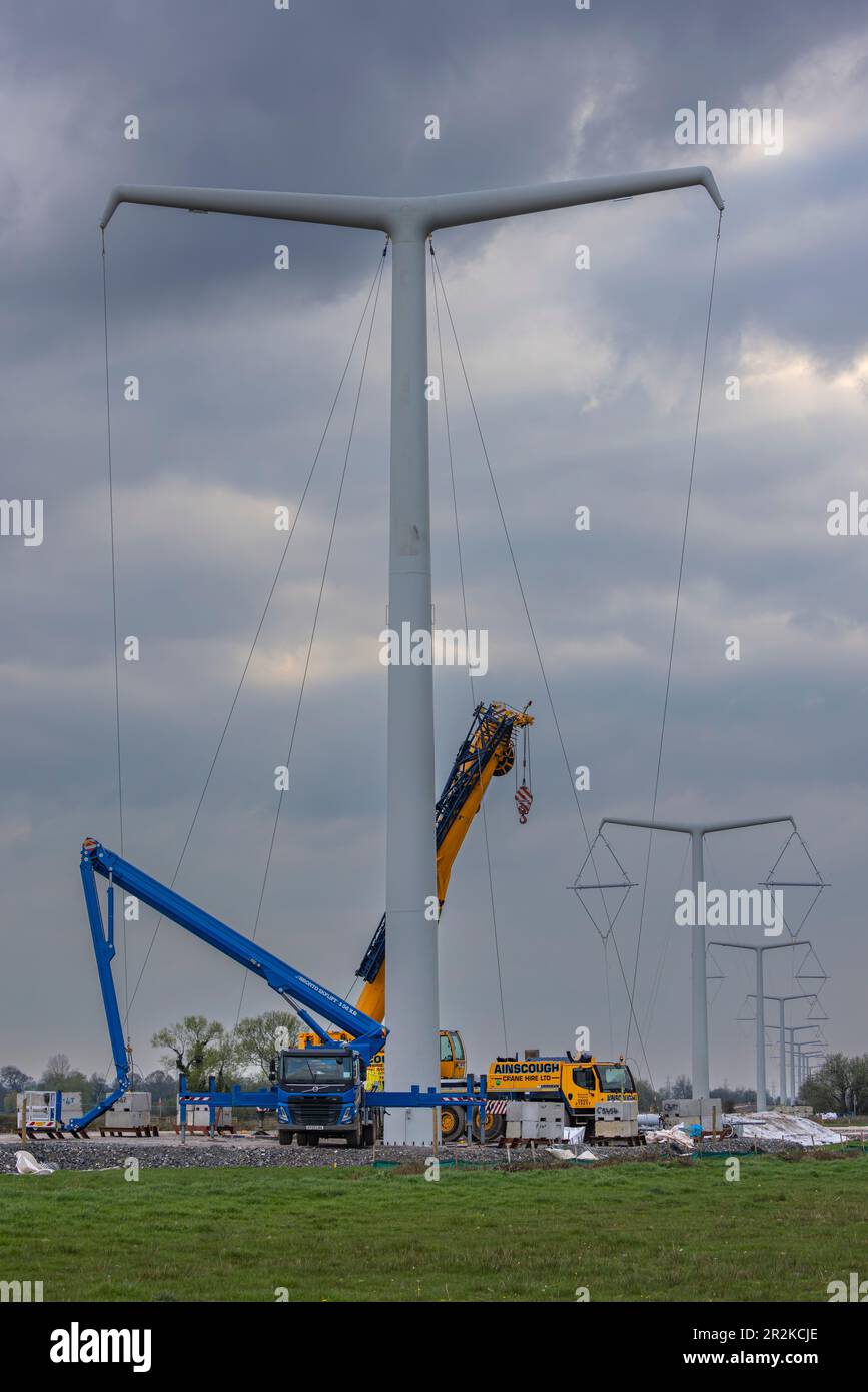 T pylon under construction Stock Photo - Alamy
