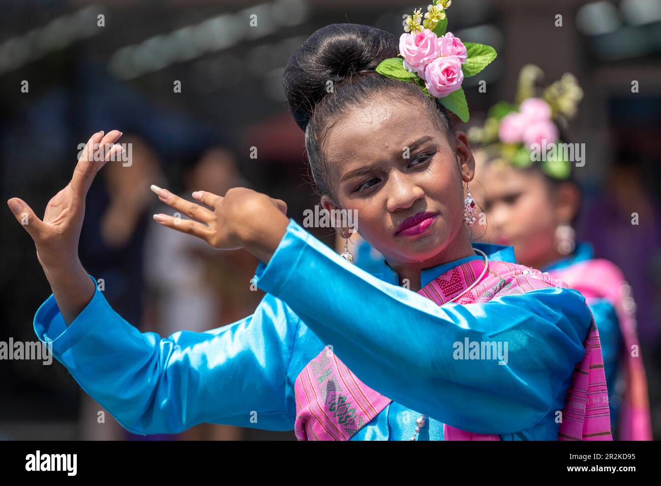 Yasothon, Yasothon, Thailand. 20th May, 2023. A dancer in traditional ...