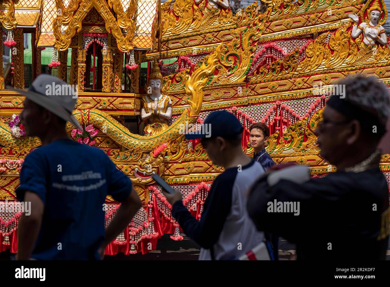 May 20, 2023, Yasothon, Yasothon, Thailand: Festival goers stand in ...