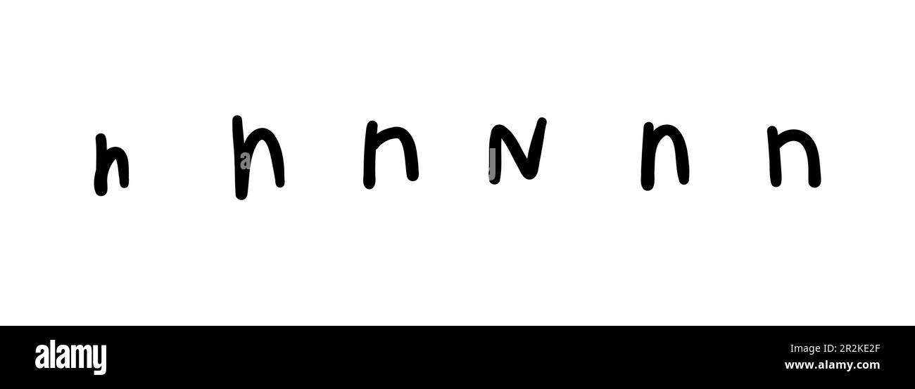 Handwritten scribble black english latin ABC alphabet letter symbol ...