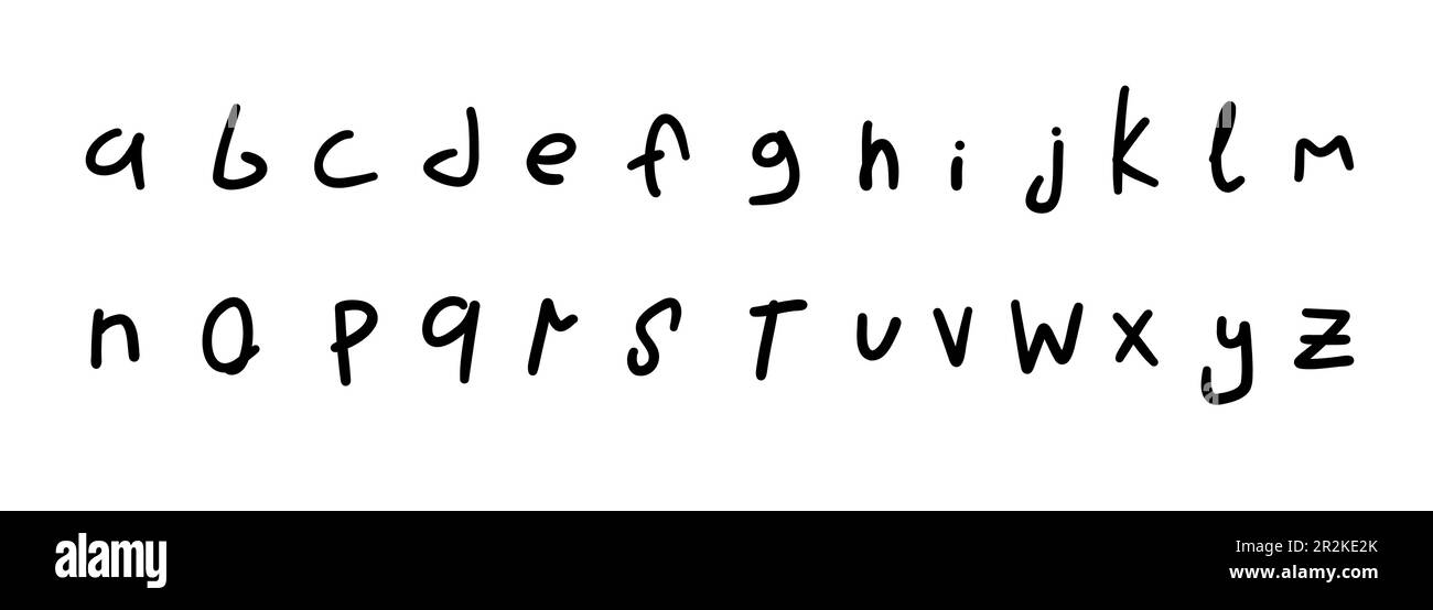 Scribble black english latin abc alphabet font A to Z. Vector ...