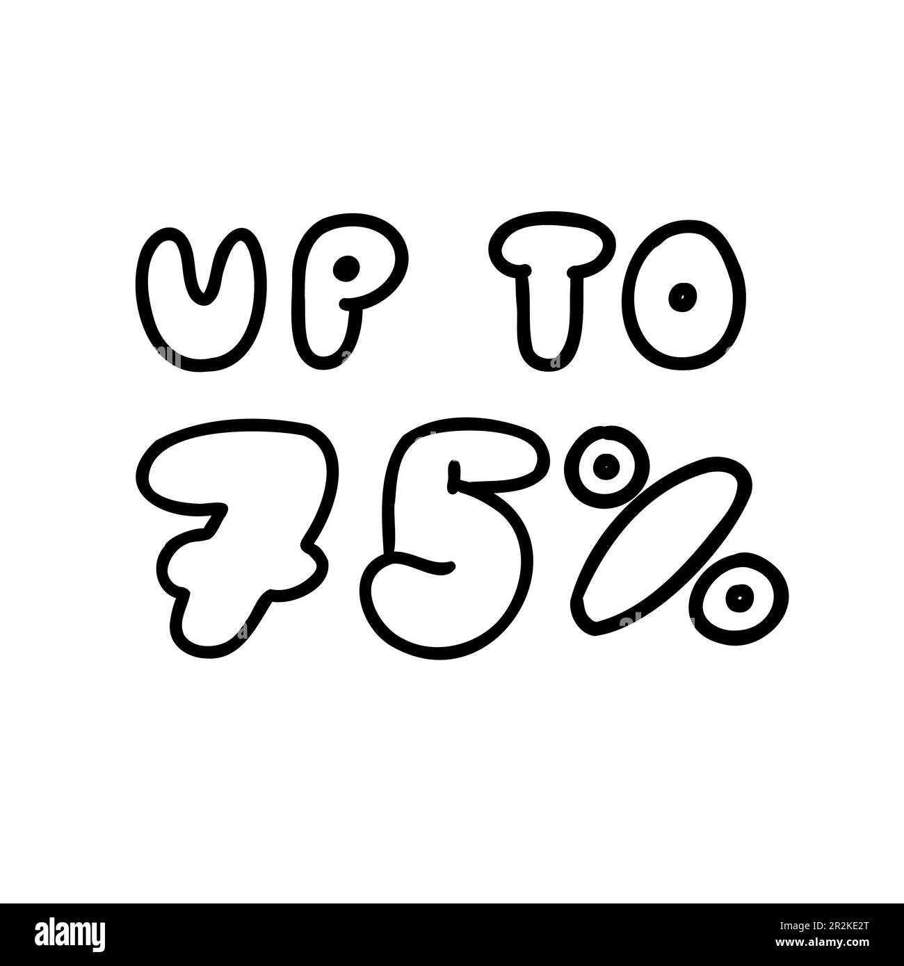 Hand written up to 75 percent sale up to ink discount special offer ...