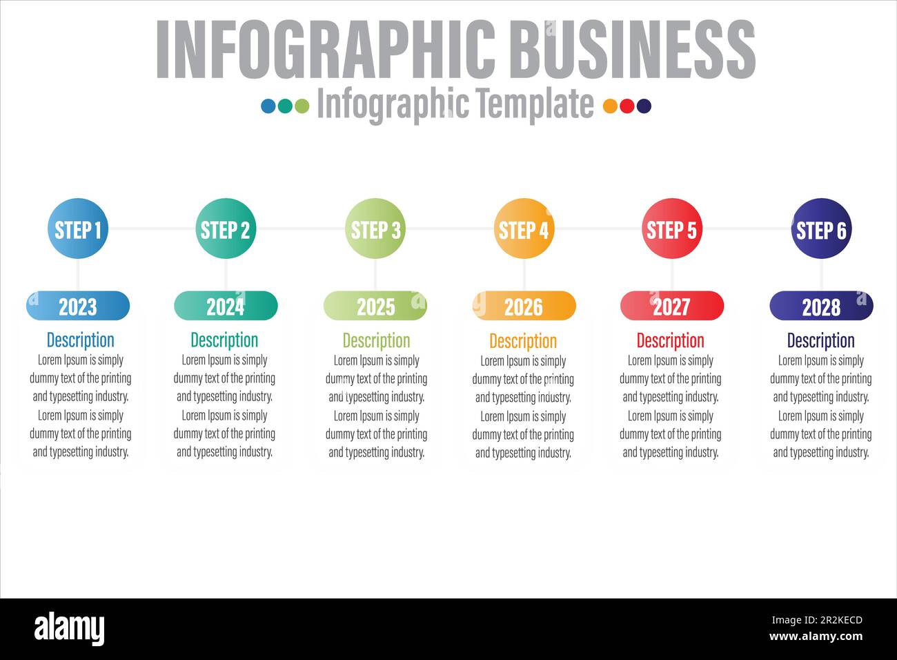 Timeline 6 Steps, six 6 option shape table chart elements with steps ...